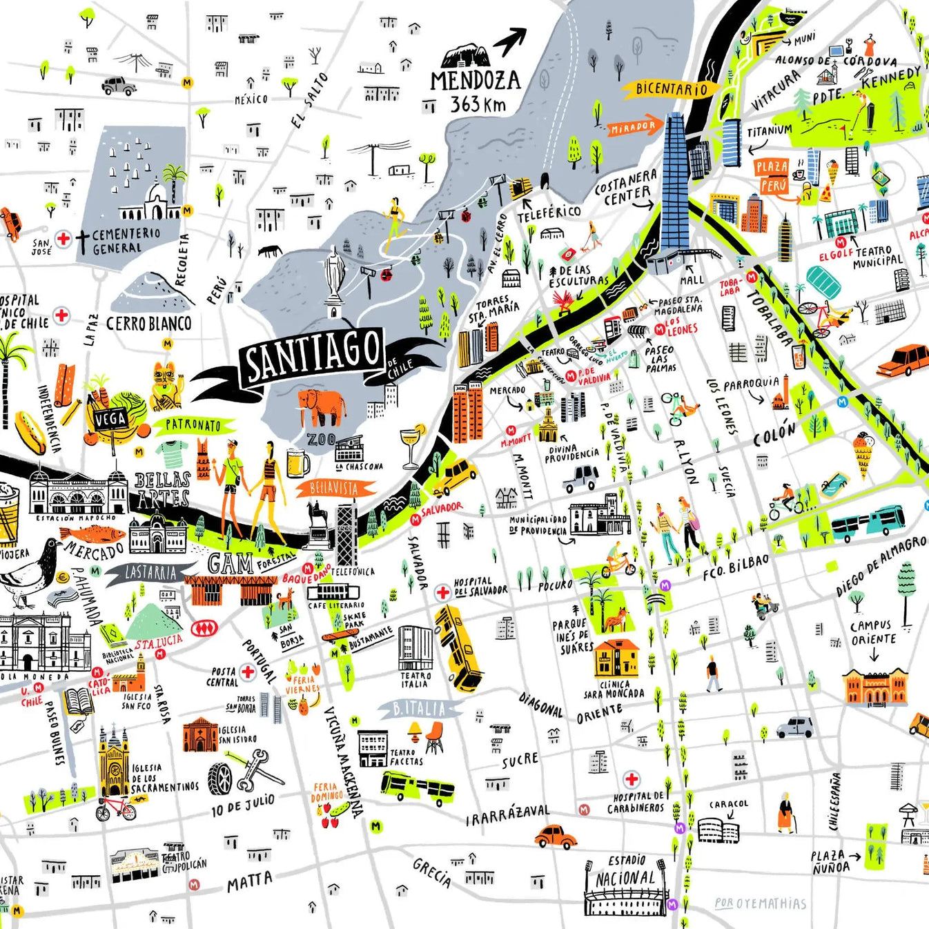 Mapa de Santiago – FineArt Latinoamerica